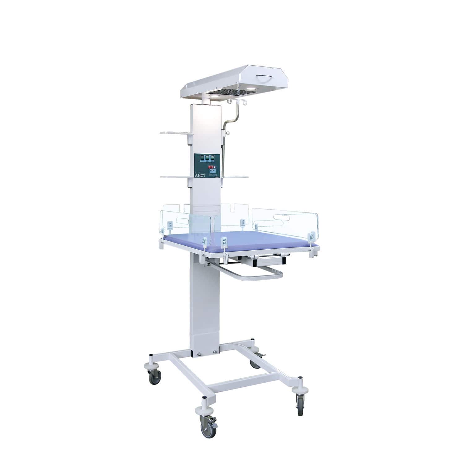 Neonatal radiant table with phototherapy lamp - AIST - Zapovit - on casters