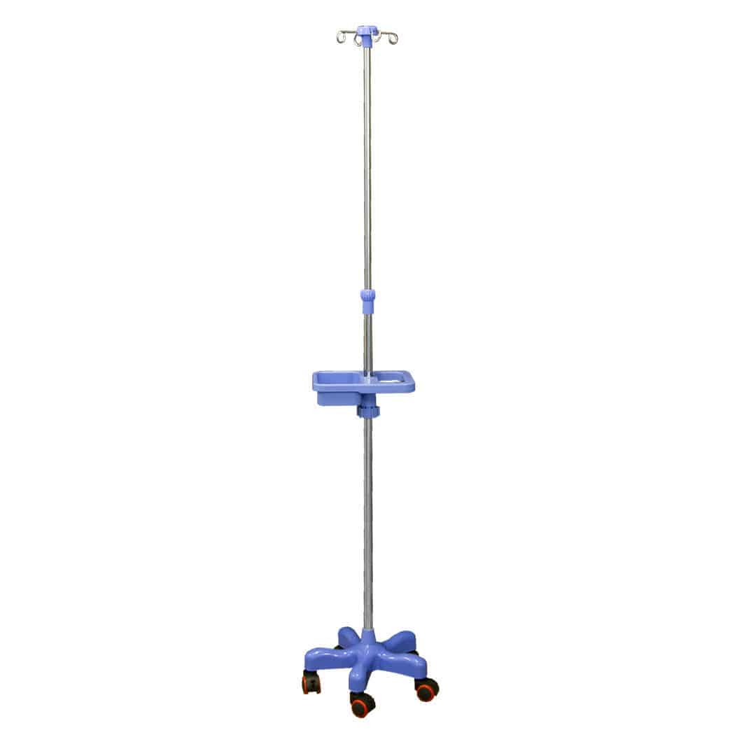 IV pole on casters - SHDV-L - Zapovit - 4-hook
