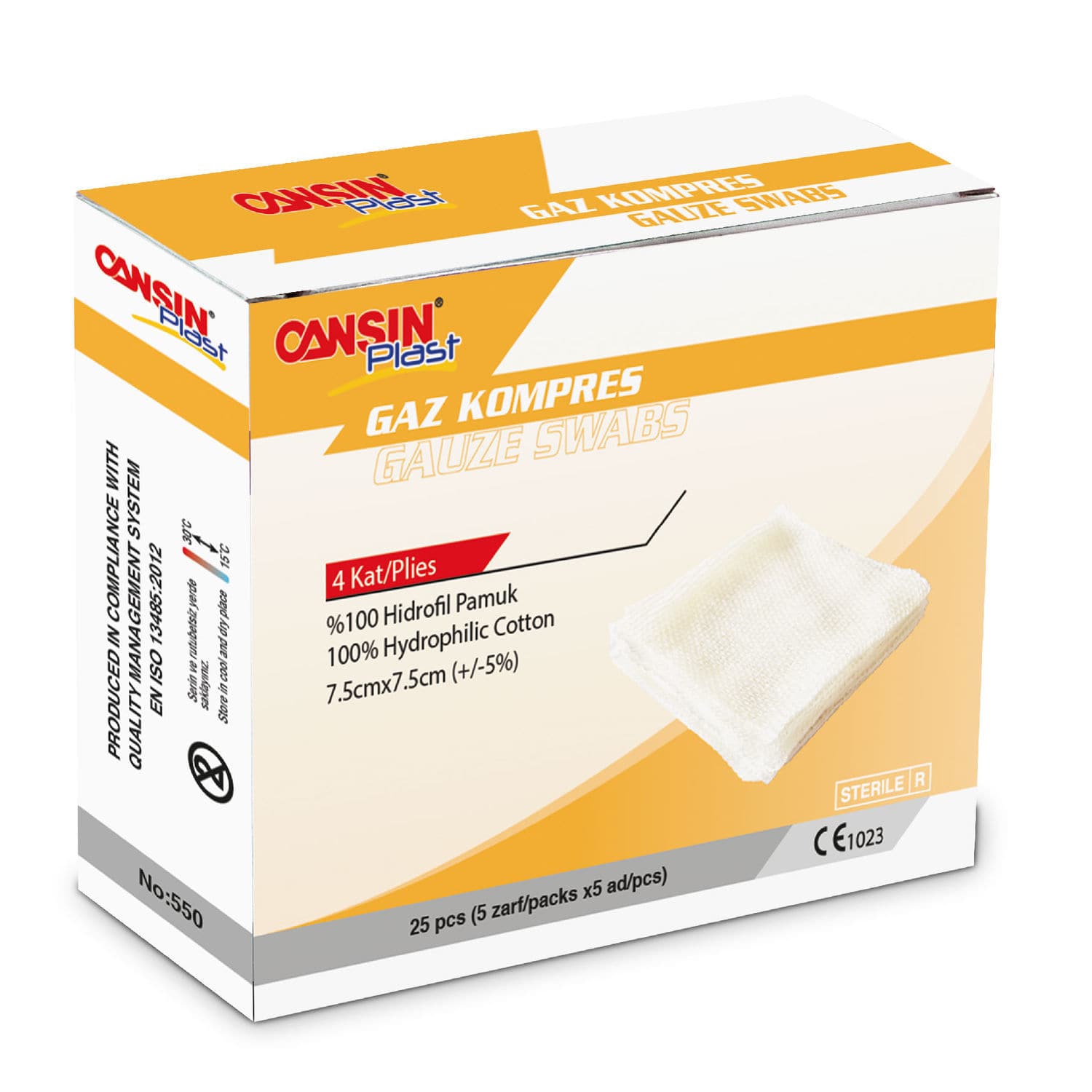 Cotton gauze compress - 550 - Cansin Healthcare Industrial & Trade ...