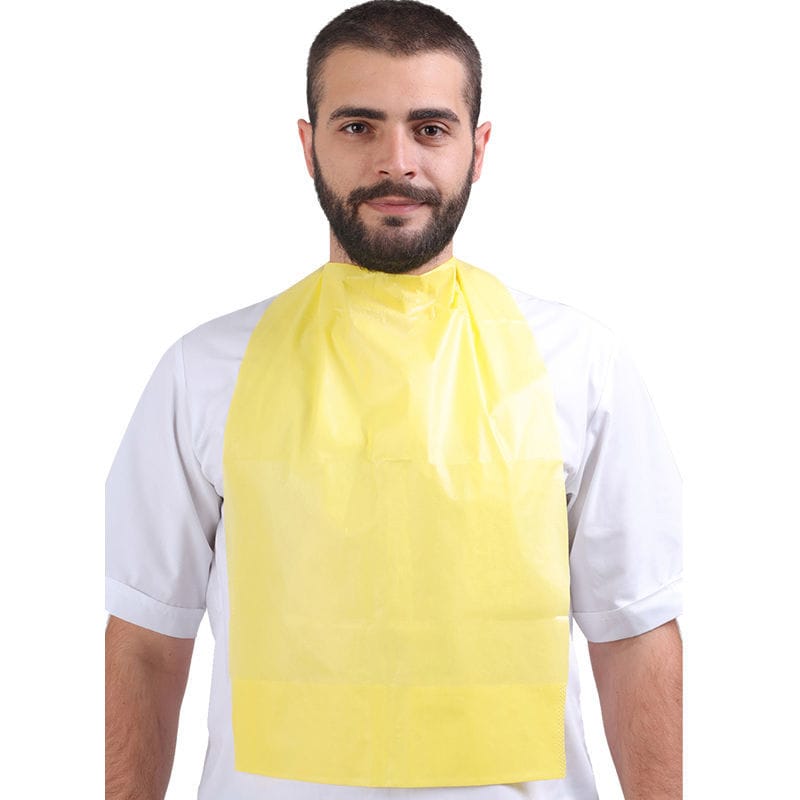 Single-use medical bib - Podima Medikal - adult / blue / yellow