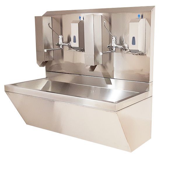 2-station surgical sink - Prontomed srl - stainless steel