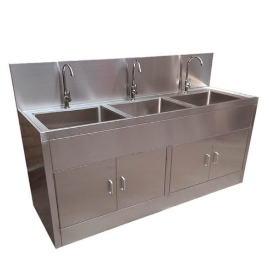 3-bay surgical sink - FY-068 - Jiangsu Fuyou Medical - stainless steel