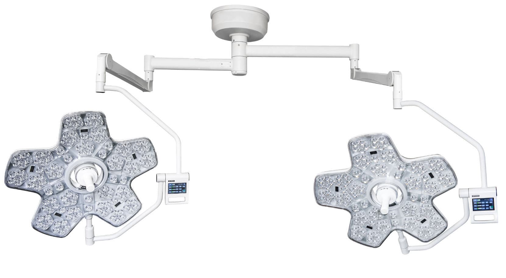 Ceiling-mounted surgical light - FY280+280 - Jiangsu Fuyou Medical - LED / 2-arm / 220V / 50Hz
