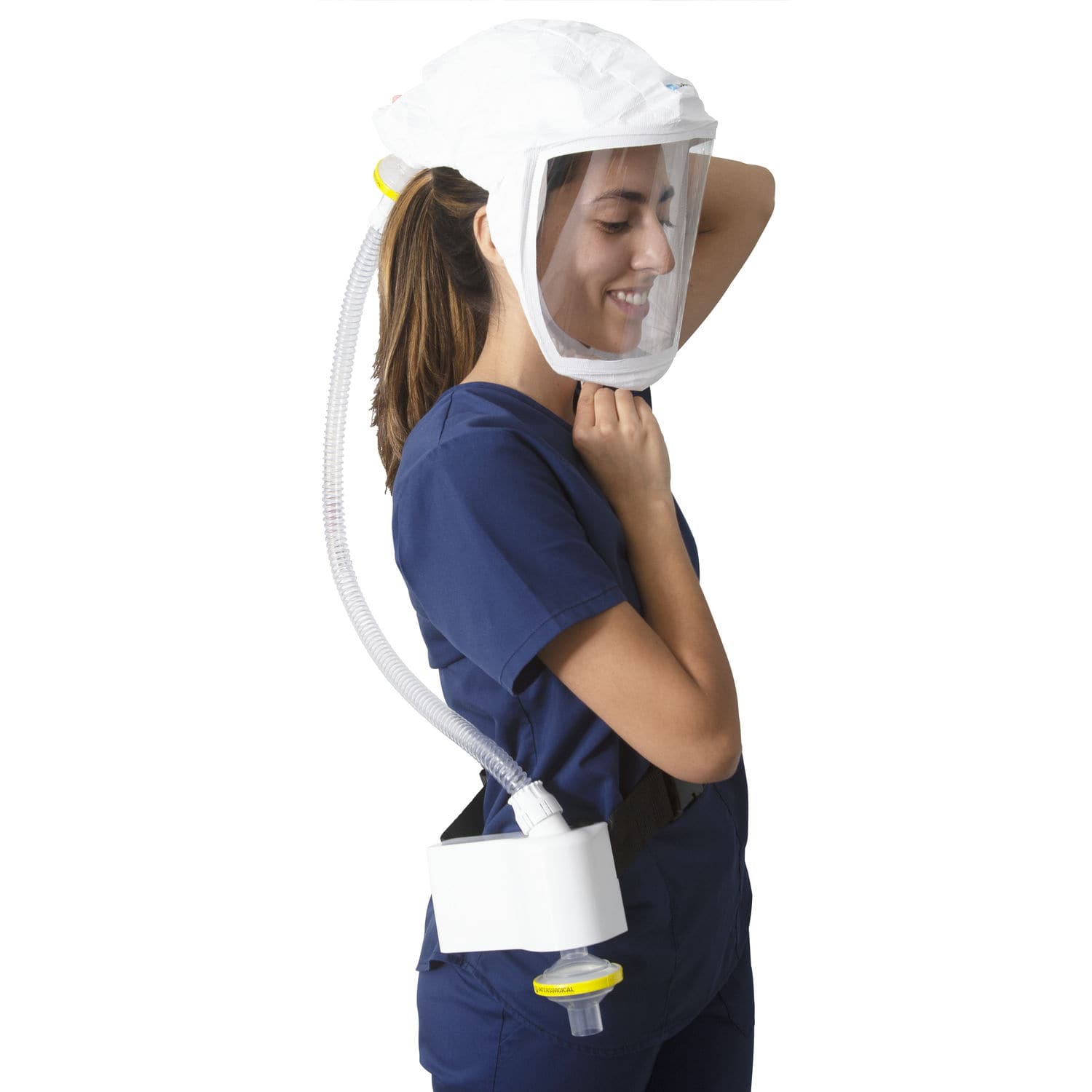 PAPR mask with exhalation valve - AS-0002-0002 - Air Safe - with filter ...