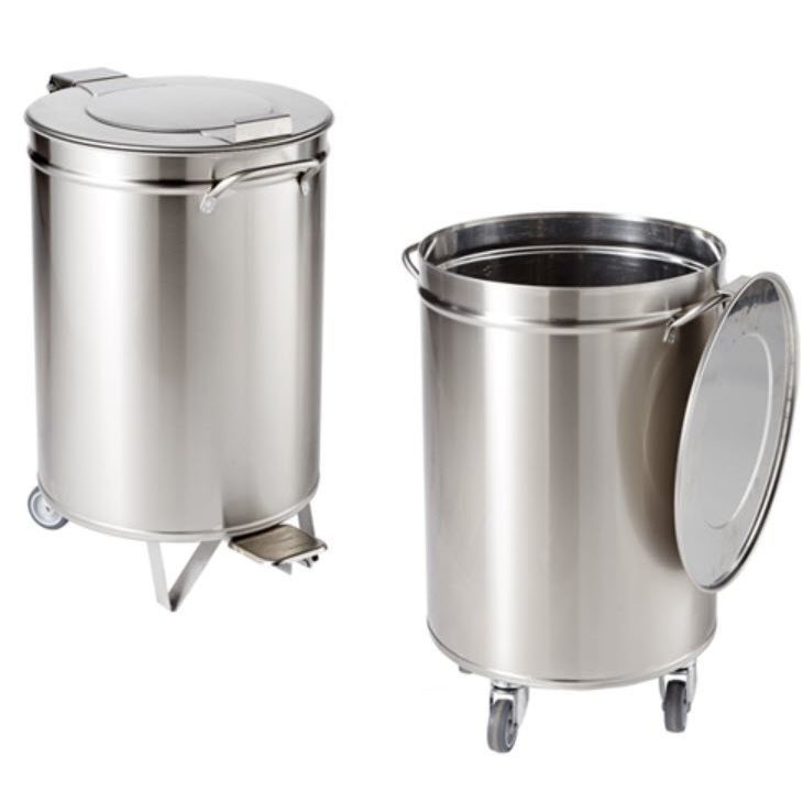 Stainless steel waste bin - CPBR - SOFINOR - on casters / foot-operated