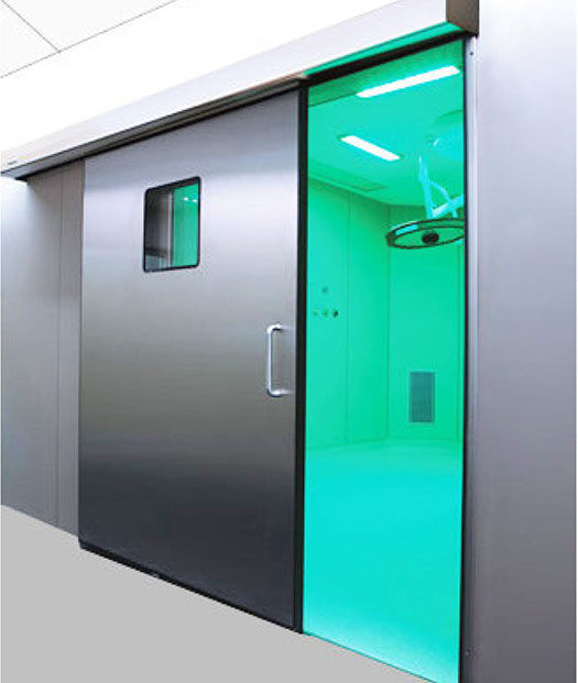 Protection door - Woodmans Meditech - hospital / sliding / stainless steel