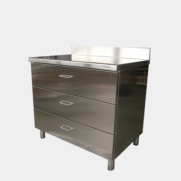 Cabinet with drawer - Rinox S.r.l. - stainless steel / 3-drawer