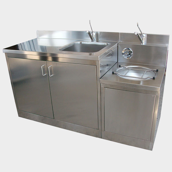 Medical sink - Rinox S.r.l. - 2-station / stainless steel