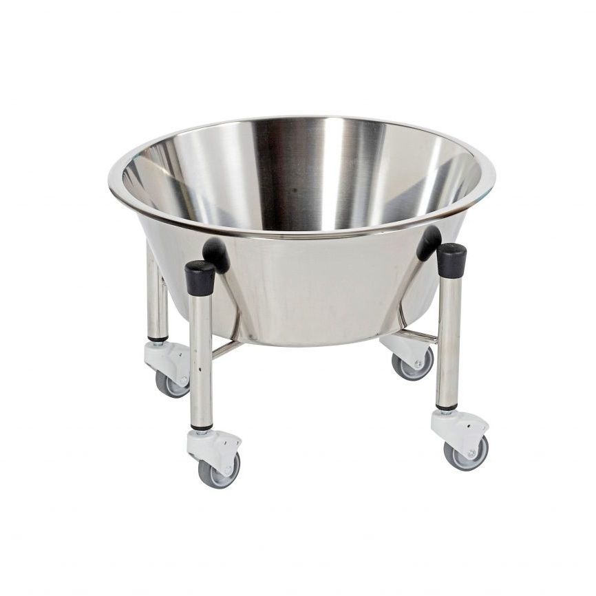 Trolley-mounted surgical basin stand - S210 - TOURINOX - stainless steel