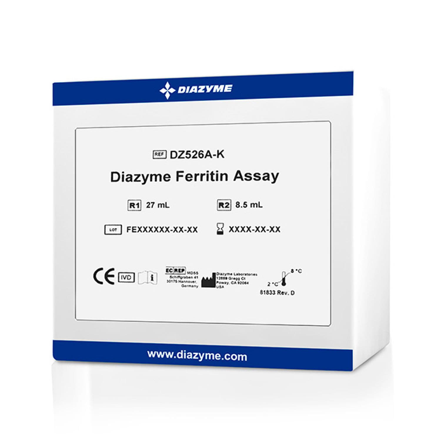 Anemia assay kit - DZ526A - Diazyme Laboratories, Inc. - ferritin ...