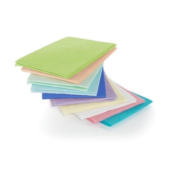 Single-use medical bib - 8280-100 - Groupe Medicom - adult / blue / green