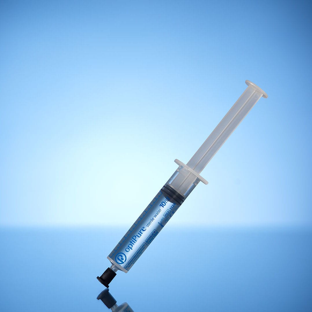 Water syringe - OptiPure - Optimum Medical - 10 ml / sterile / pre-filled
