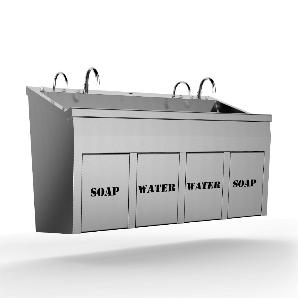 Medical sink - HWS-123 - PALOMA - 4-station / stainless steel