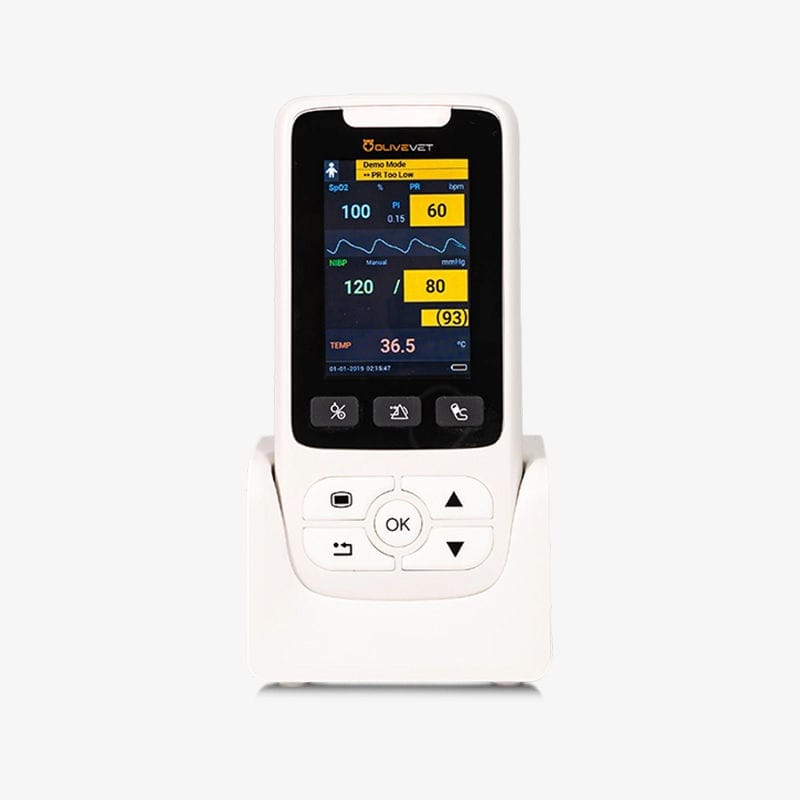 Veterinary vital signs monitor - VET-VM30 - Olive - hand-held / SpO2 / NIBP