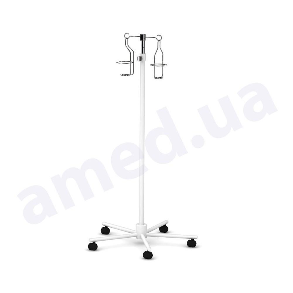 IV pole on casters - ШТ1.100 - Amed - 4-hook / stainless steel