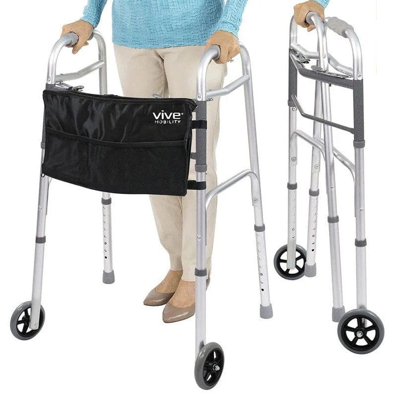2-wheel walker - MOB1005BLK - Vive Health - aluminium frame / folding ...