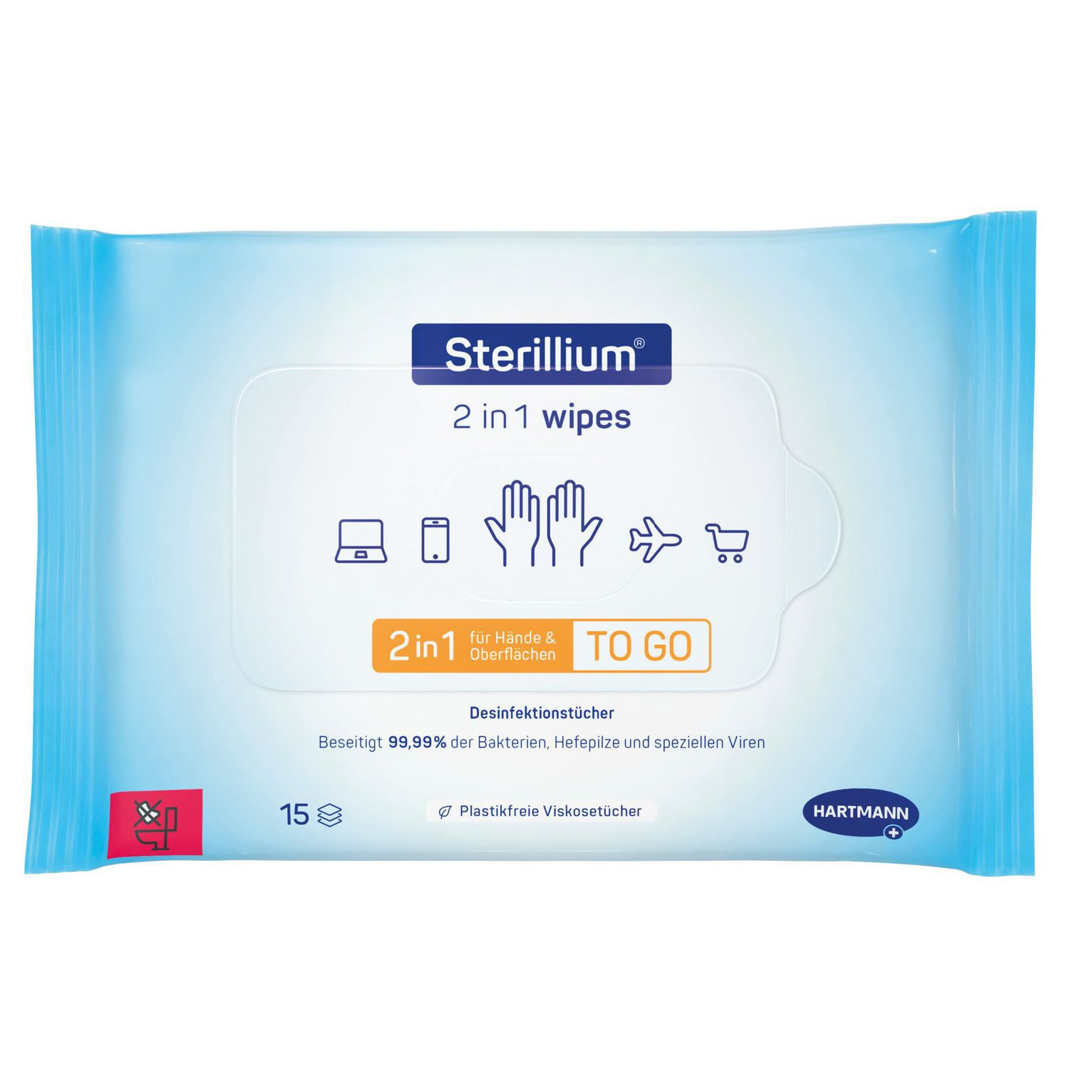 Hand hygiene cleansing wipes - Sterillium® - BODE Chemie - pack of 15