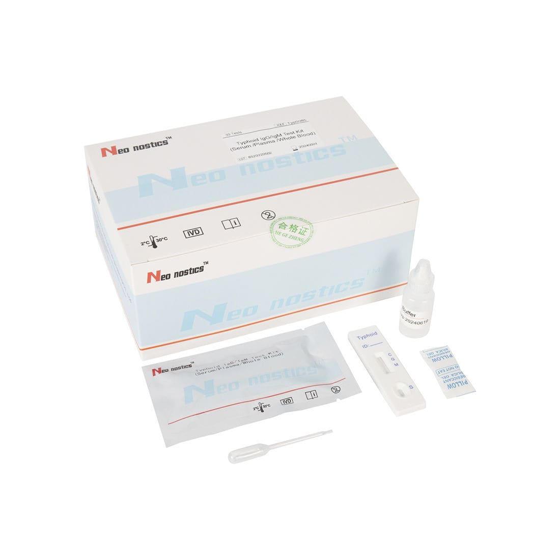 Typhoid test kit - TYP0085 - Neo-nostics - IgG / IgM / serum