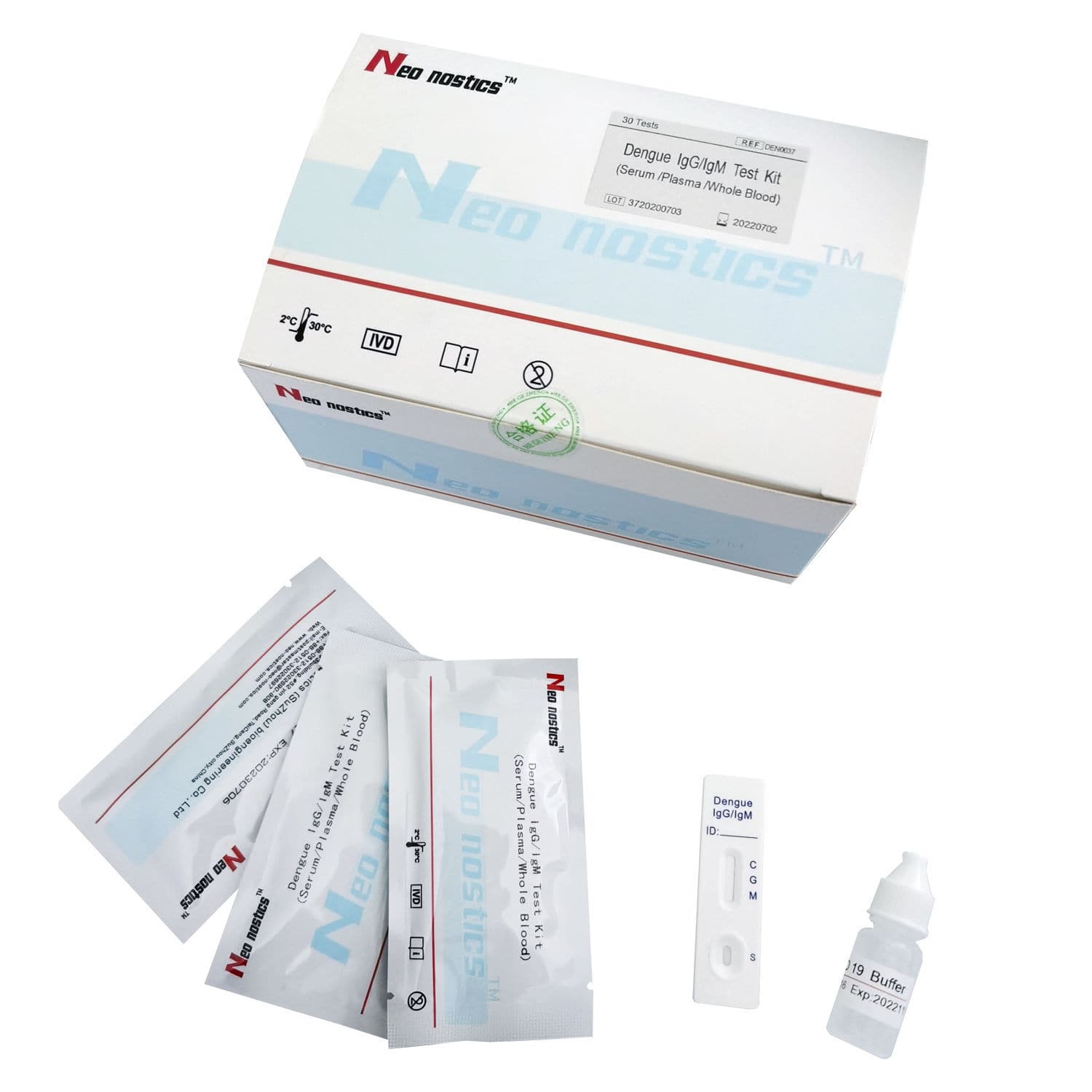 Rapid dengue fever test - DEN0037 - Neo-nostics - IgG / IgM / serum