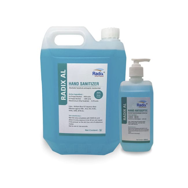 75% hand sanitizer - AL - Radix Hi-Care Products - 500 mL / 5000 mL