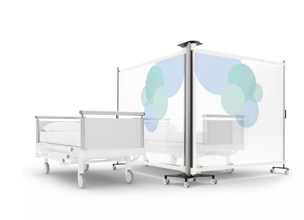 Portable hospital screen - Duo - Aspire - retractable / 2-panel ...