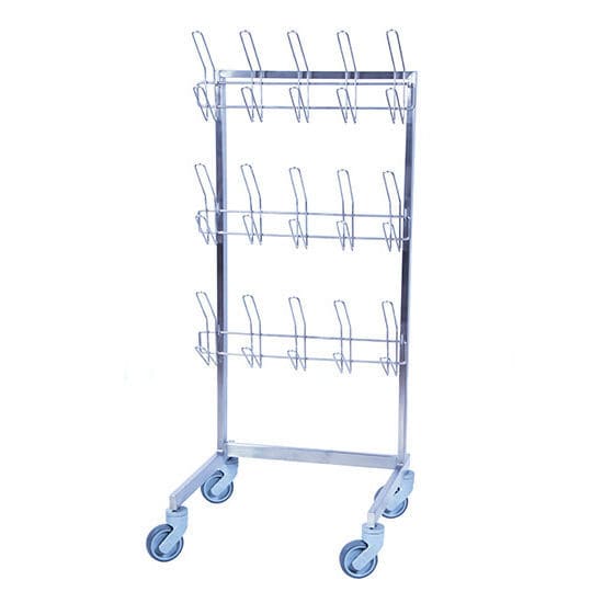 Shoe rack - ALTCIPS15 - Altermedical - on casters / stainless steel