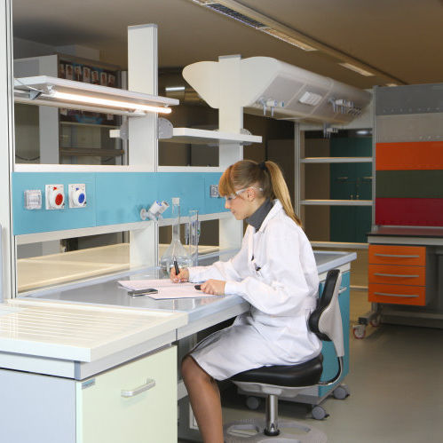 Laboratory stool - Labster - Labosystem - with backrest / with footrest ...