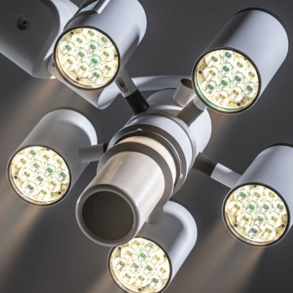 Ceiling-mounted surgical light - SOL Performance - Scanatron - LED / 2 ...