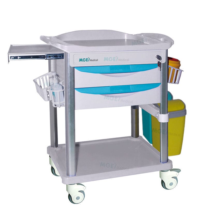 Medical trolley - MGE-T76C8 - Medige International Industries - stainless steel / plastic / aluminum