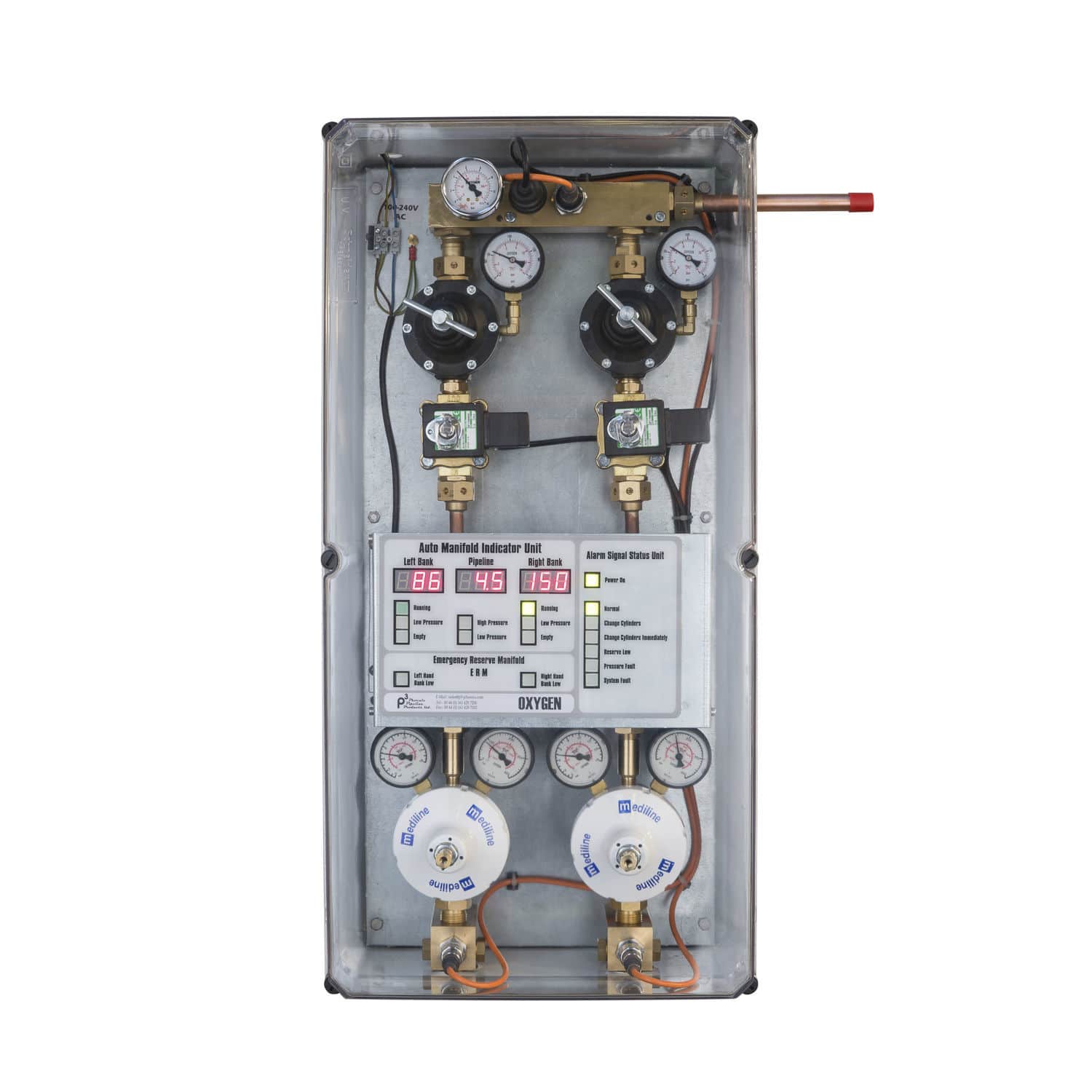 Medical gas manifold - P3 Phoenix - automatic / changeover