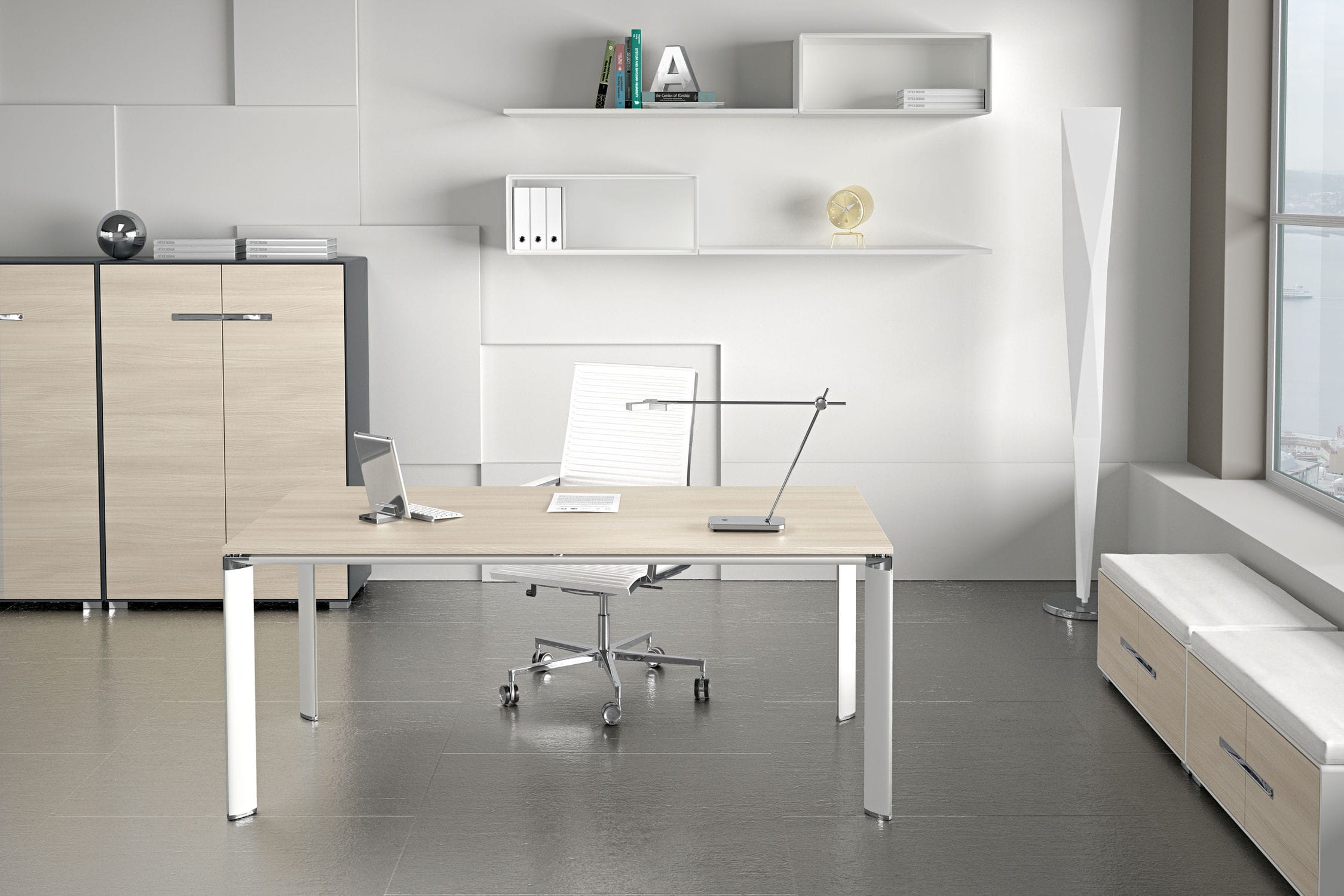 Rectangular desk - MOF-T100 - LASA - square / J-shaped / modular