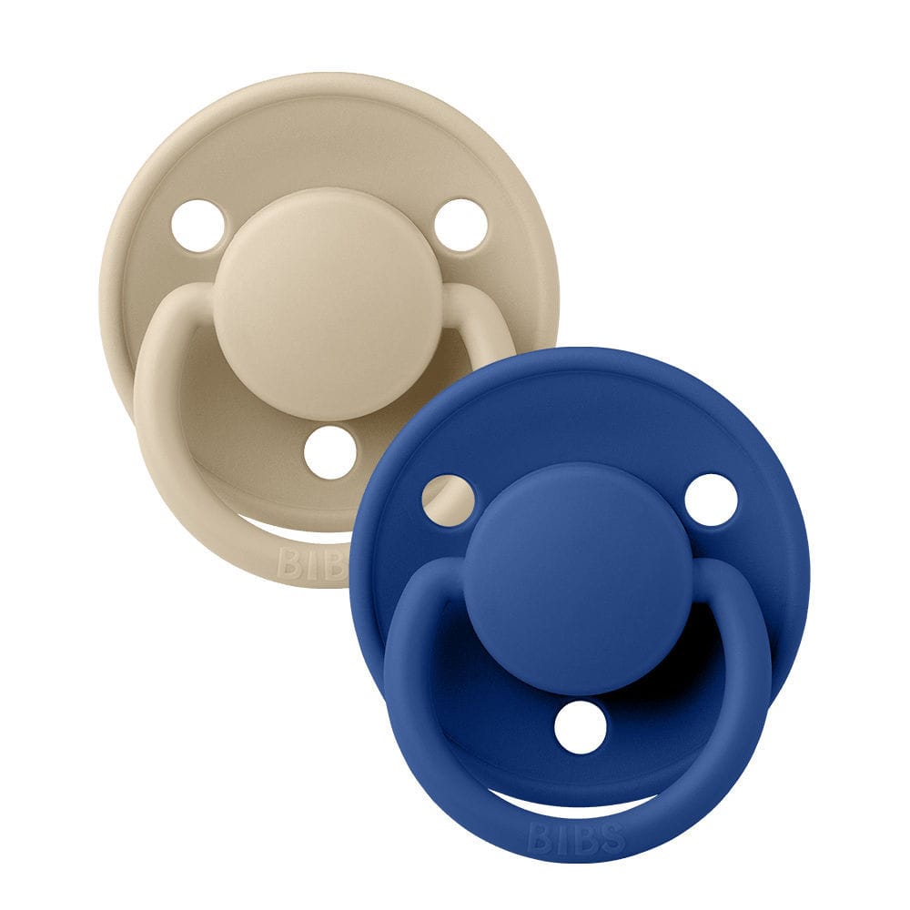 Silicone baby pacifier - De Lux 2 - BIBS - latex / round nipple / blue