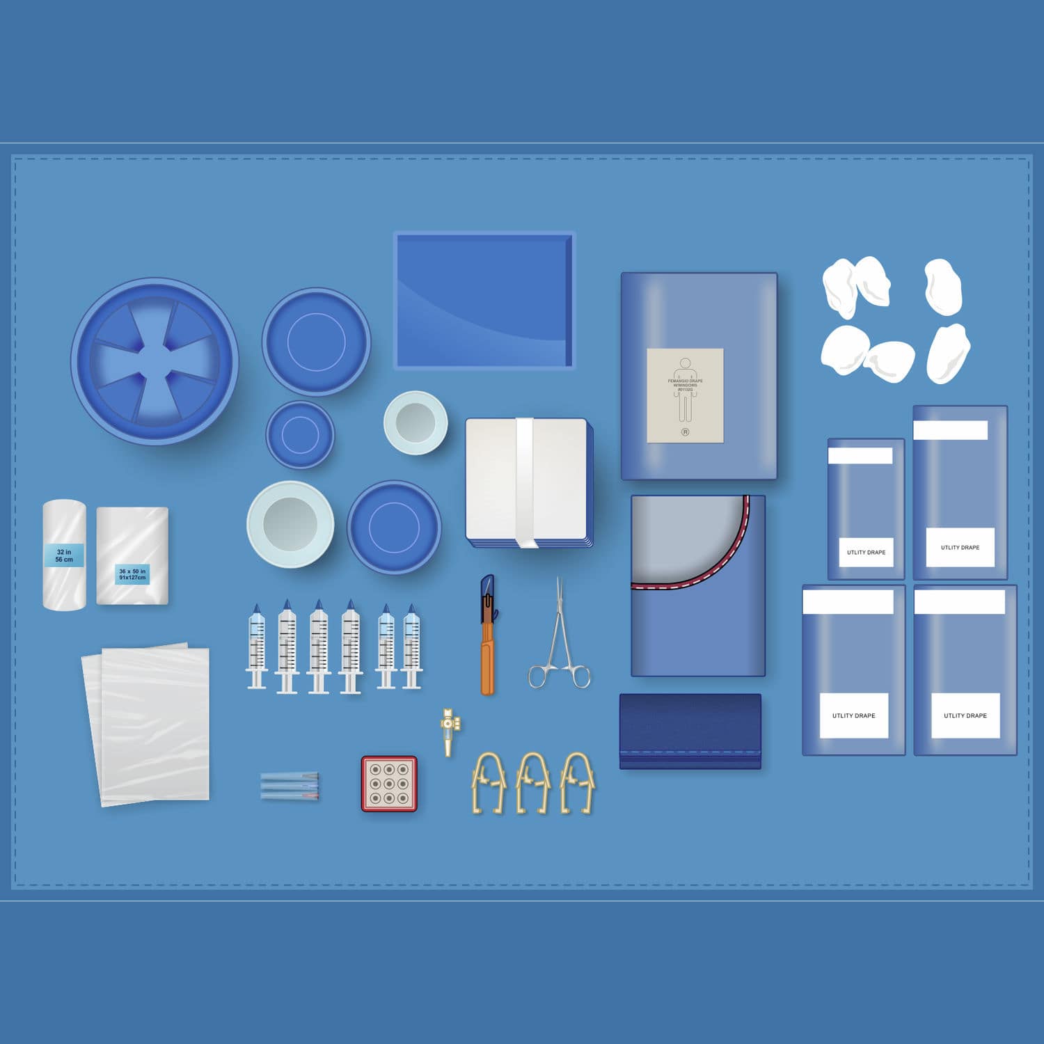 Angiography medical kit - XSSENTIAL - SYNDEO Medical - sterile