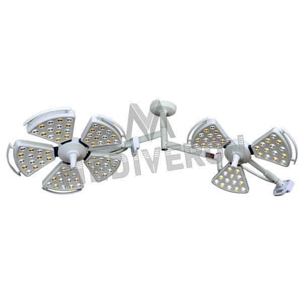 Ceiling-mounted surgical light - MVL-5HC+3HC - Mediveron - LED / 2-arm ...