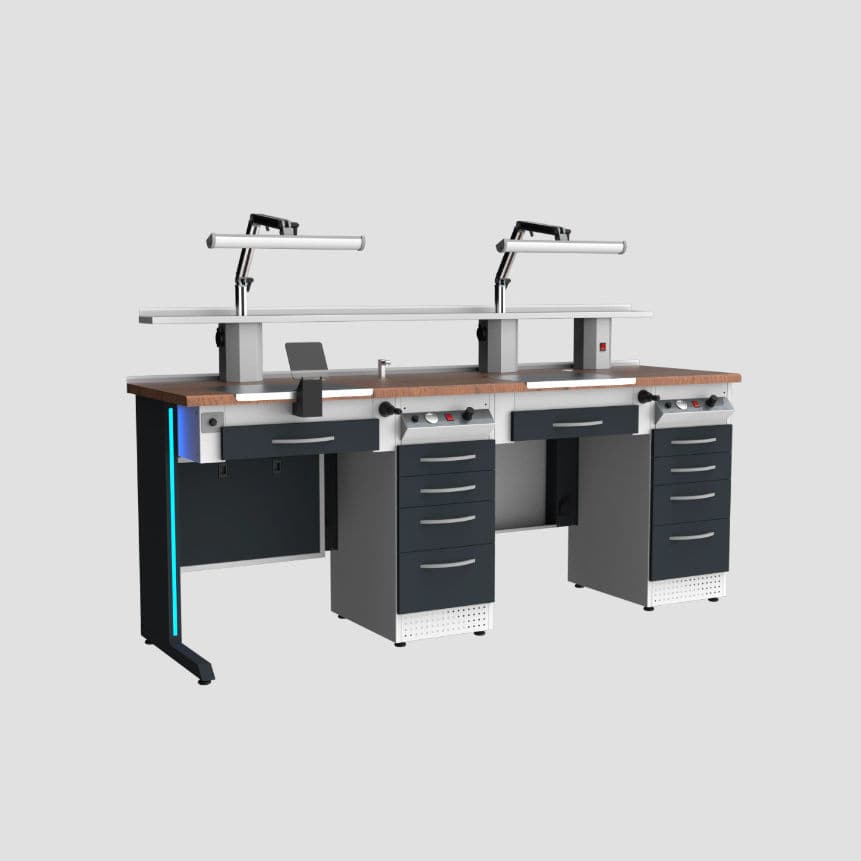 Dental laboratory workstation with shelves - TM4H - A4 Dental - with ...
