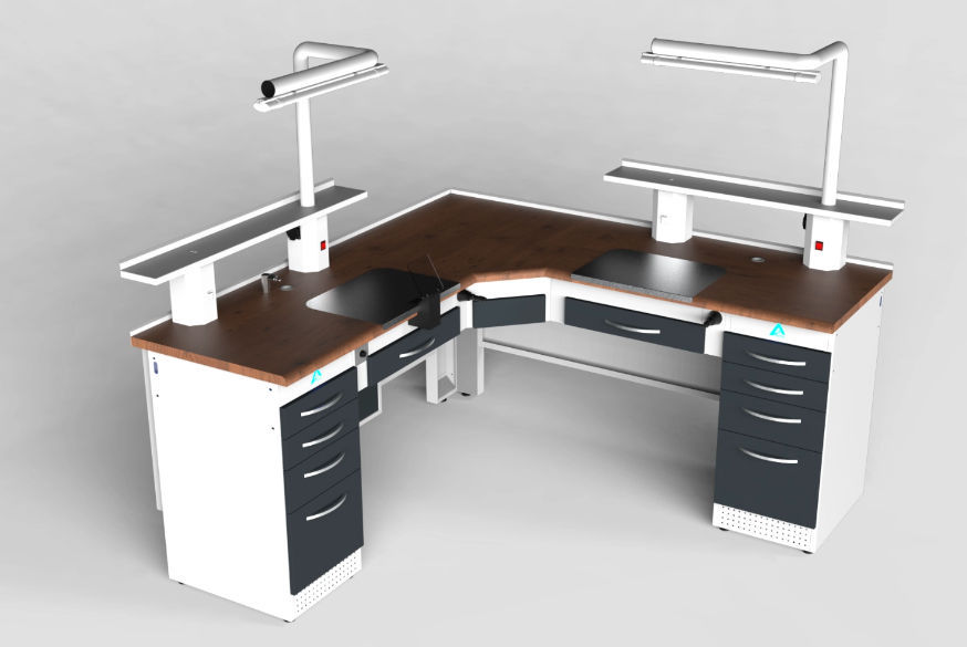 Dental laboratory workstation with shelves - LM1 - A4 Dental - with ...