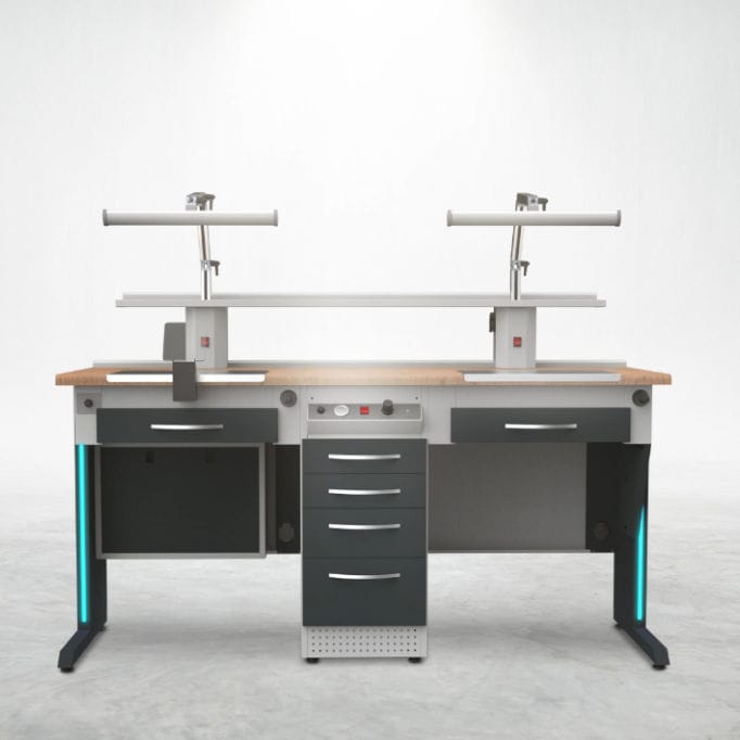 Dental laboratory workstation with shelves - TM3H - A4 Dental - with ...