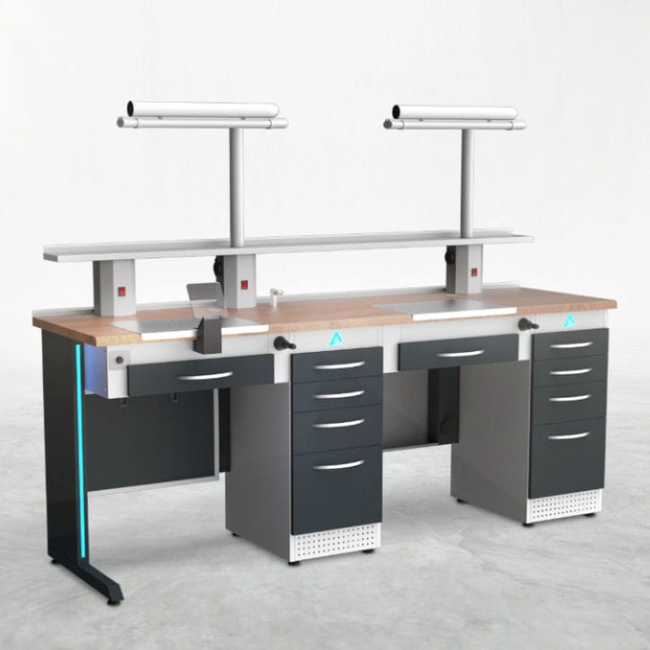 Dental laboratory workstation with shelves - TM4 - A4 Dental - with ...