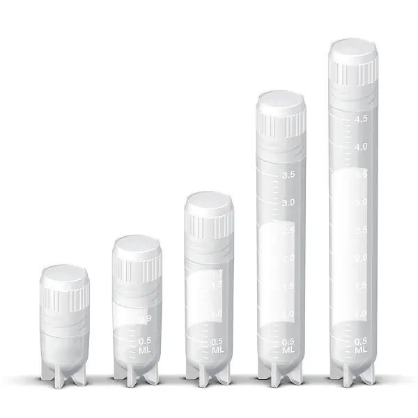 Laboratory sample tube - medlabdia GmbH - cylindrical / cryogenic
