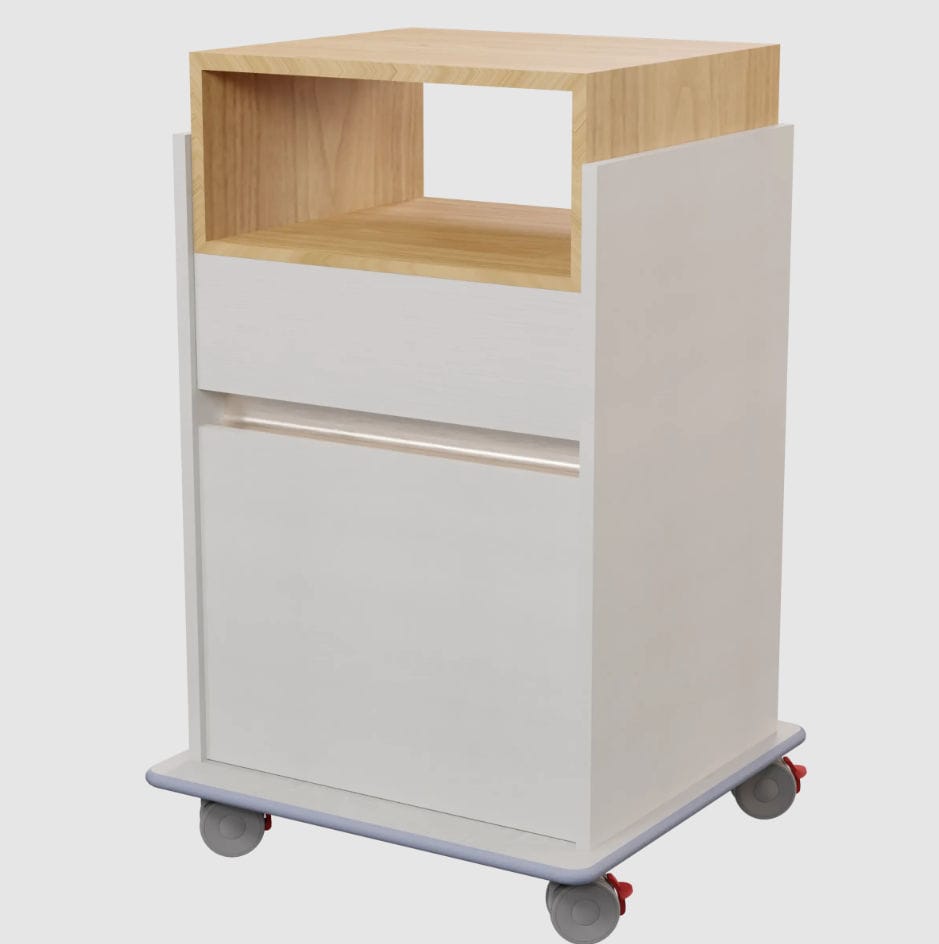 Bedside cabinet on casters - MT 709 - Metahospitalar