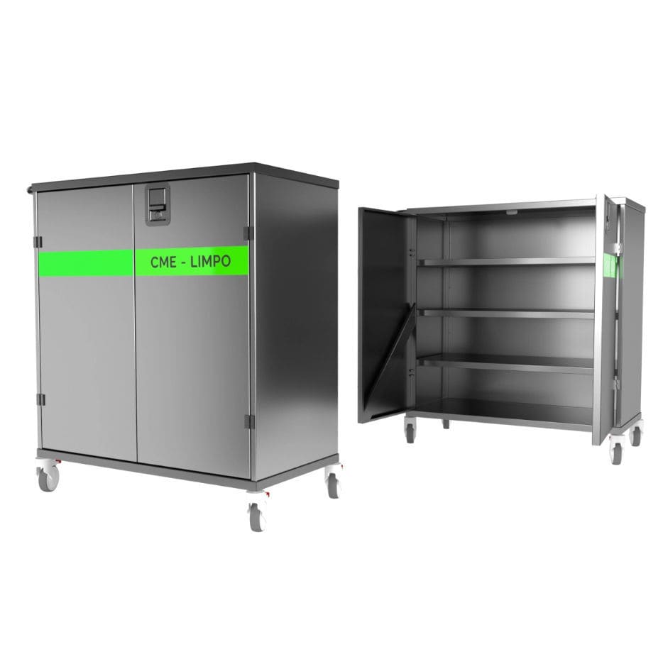 Medical trolley - MT 511 - Metahospitalar - transport / 3-shelf / 2-door
