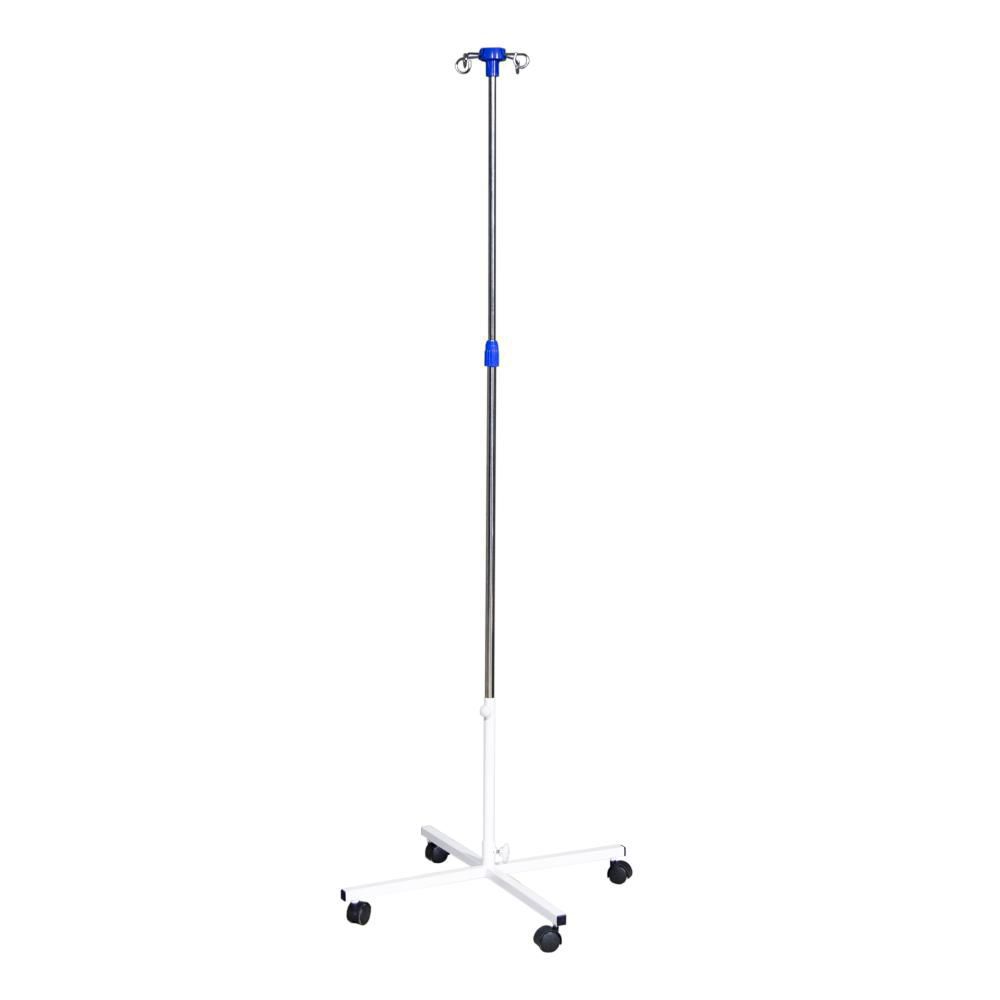 Floor-mounted IV pole - SHDV-4 - Zapovit - on casters / 2-hook / telescopic