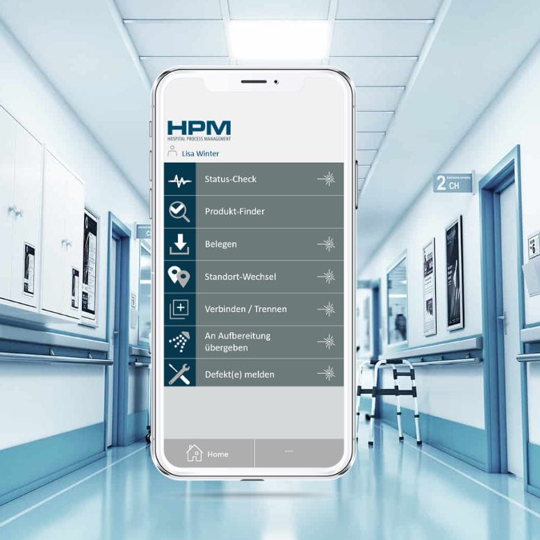 Reporting mobile application - HPM® - CLINARIS GmbH - tracking / calibration / inspection