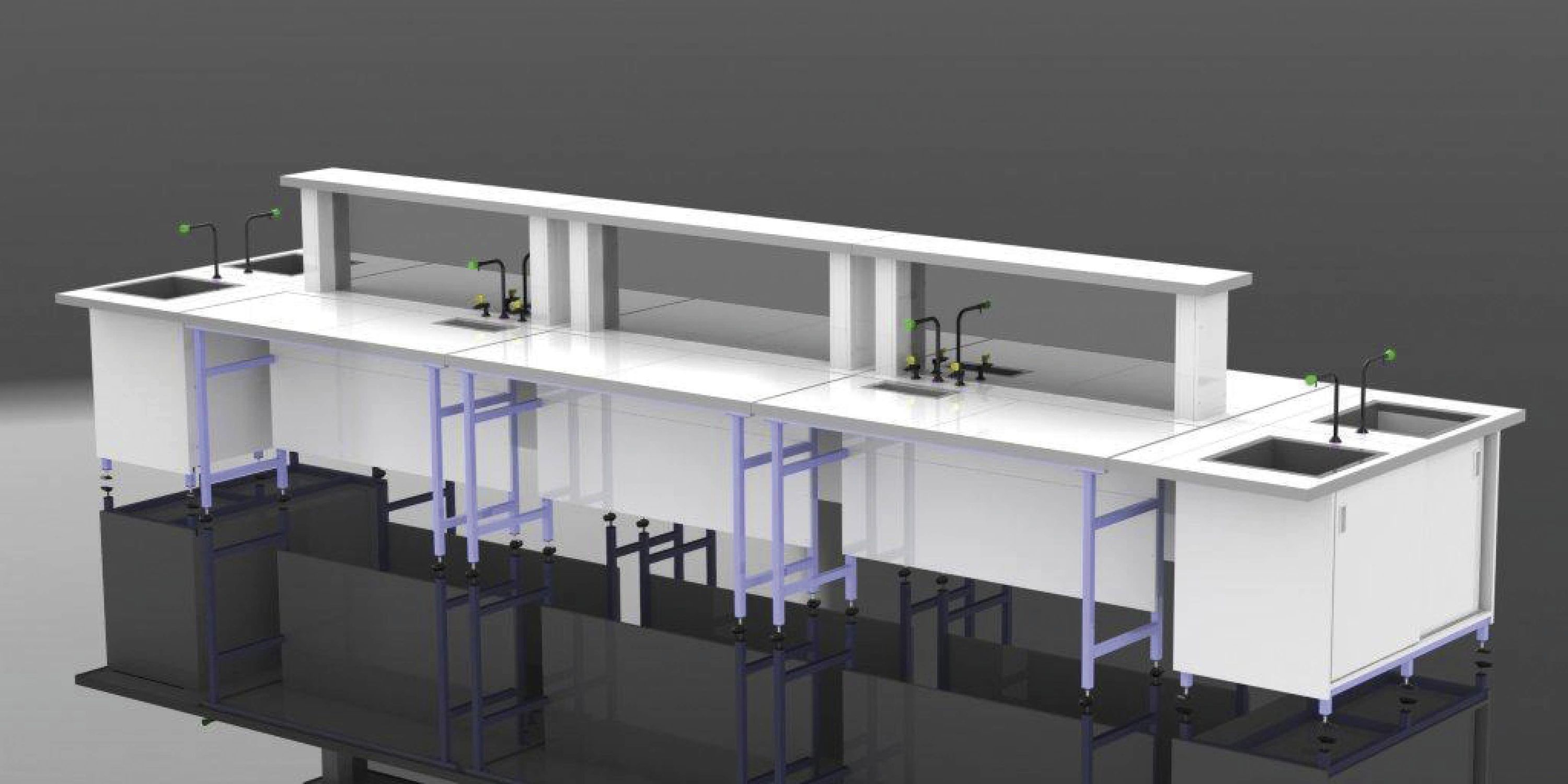 Laboratory bench with sink - 790600 - JEULIN - freestanding / peninsula
