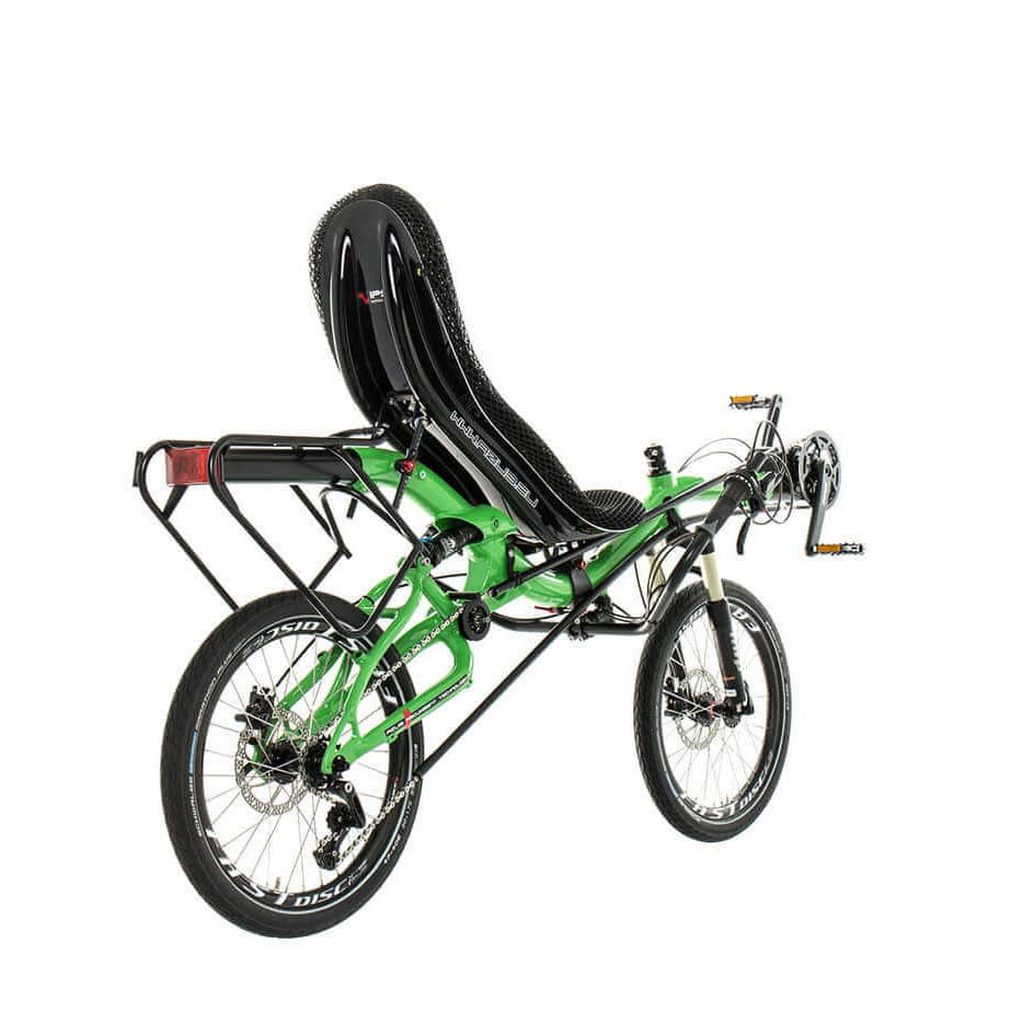 Crank-propelled recumbent bicycle - MINI - Azub Bike - adult / green