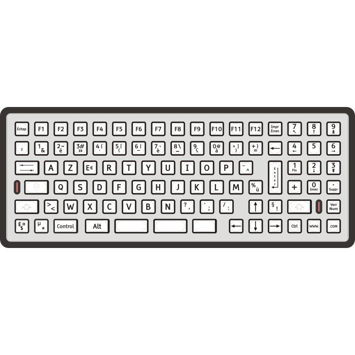 Keyboard with numeric keypad - 2230-55203 - STORM INTERFACE - stainless ...