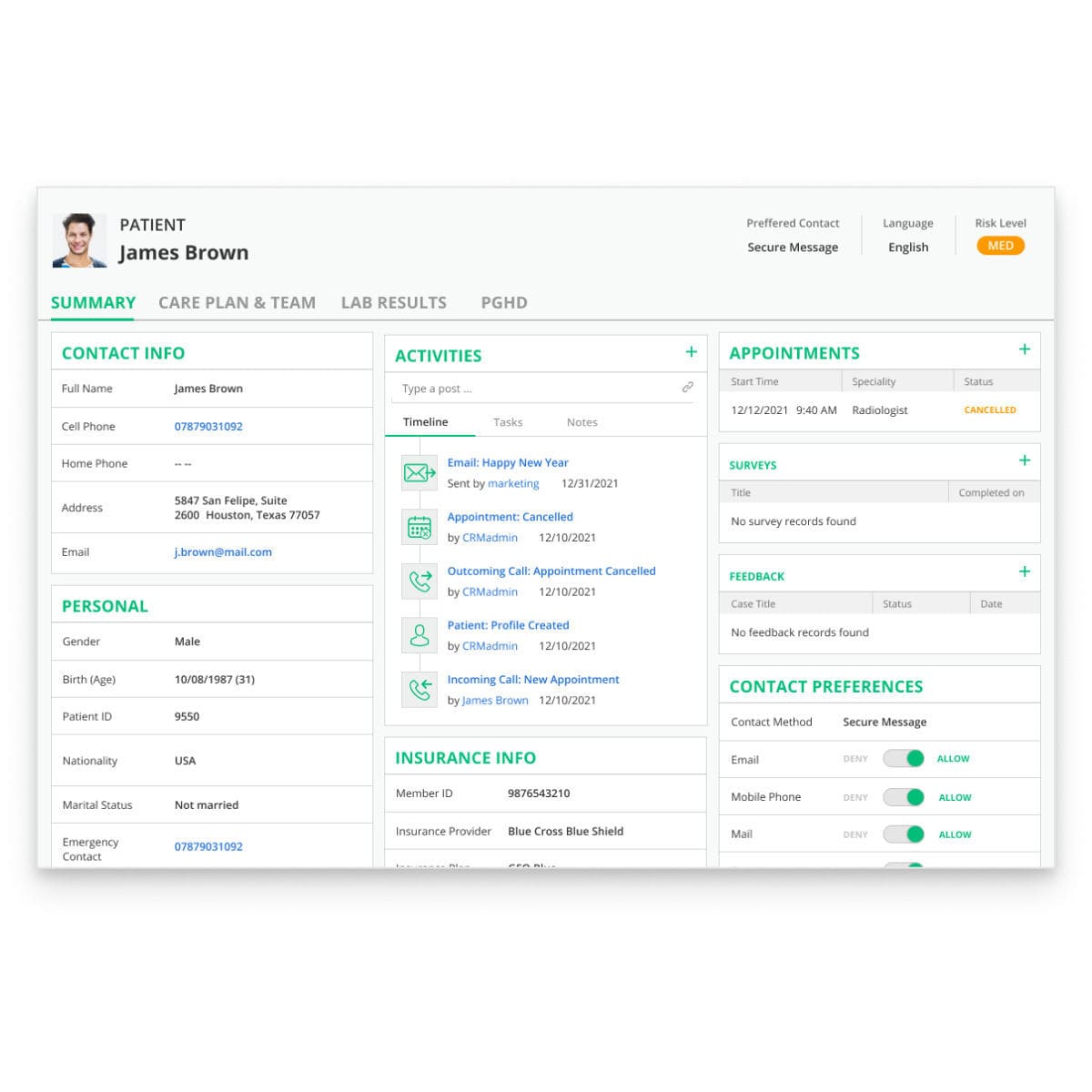 CRM software - Dynamics 365 - ScienceSoft - patient satisfaction ...