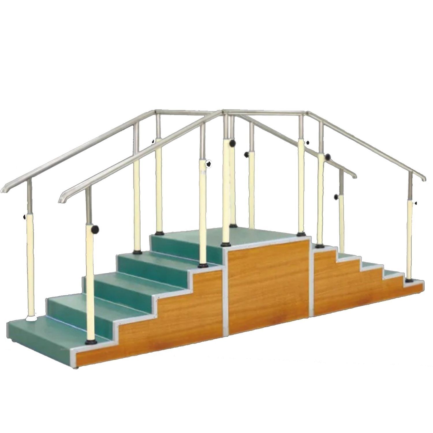 Straight rehabilitation staircase - Hoyker - USA Rehabstore - with 2 handrails