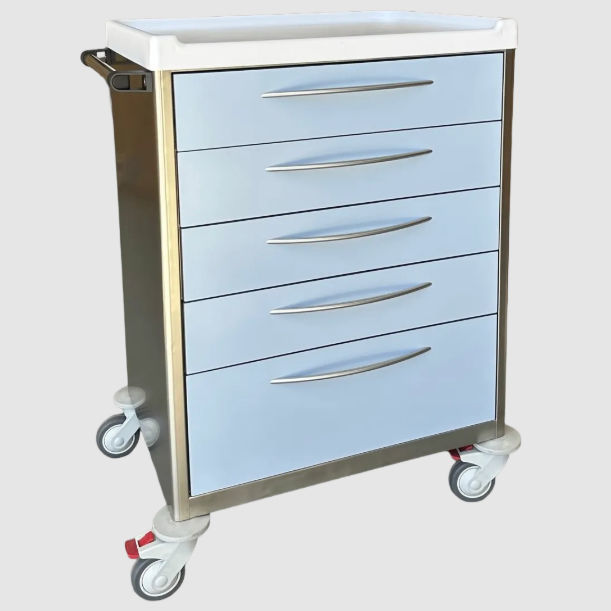 Medical trolley - CU2 - Social mobel - stainless steel / with drawer ...