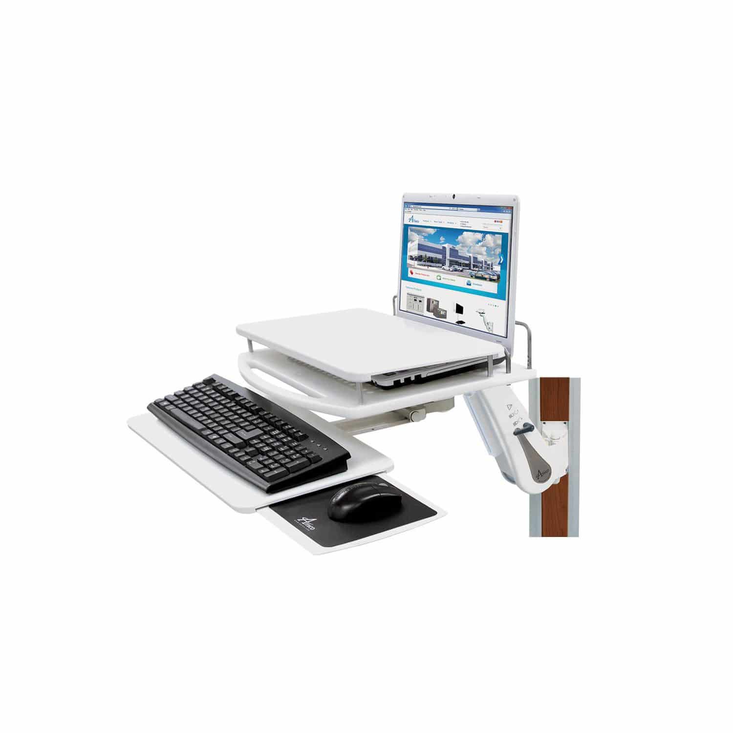 Laptop support arm - Hawk - Amico - medical / wall-mounted / lockable